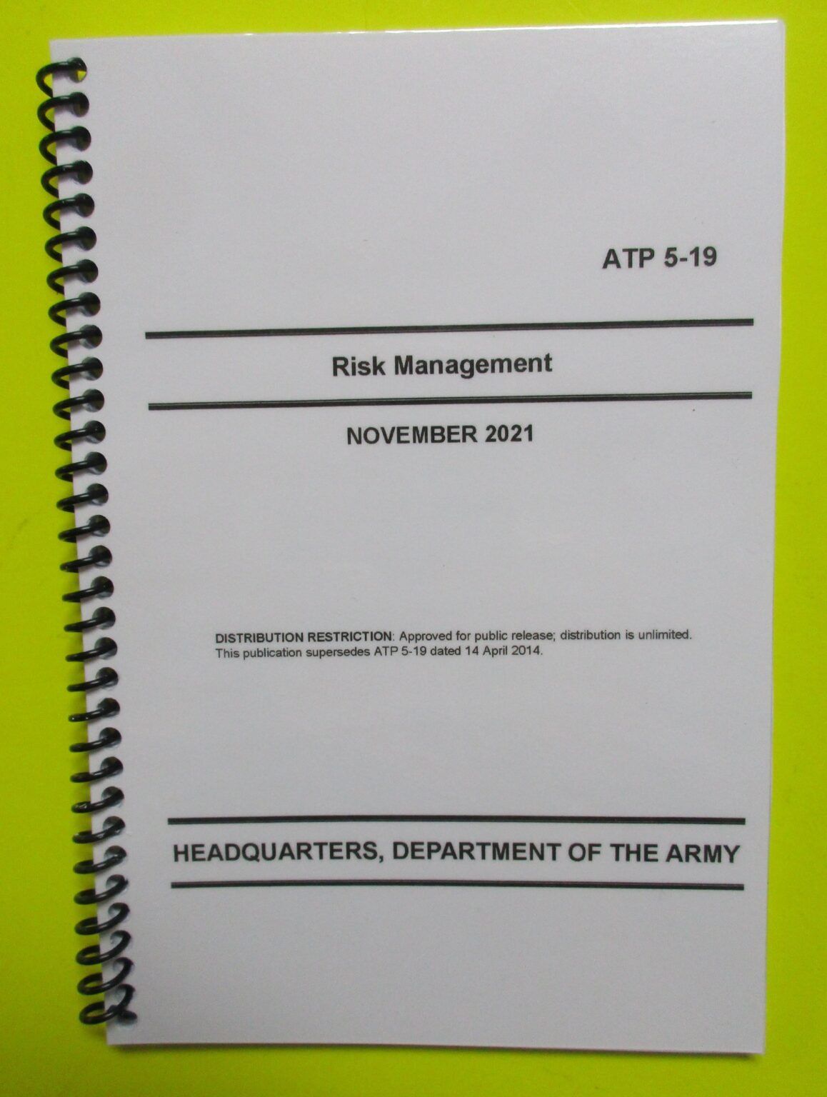 ATP 5-19 Risk Management – 2021 – Mini size – My Army Publications