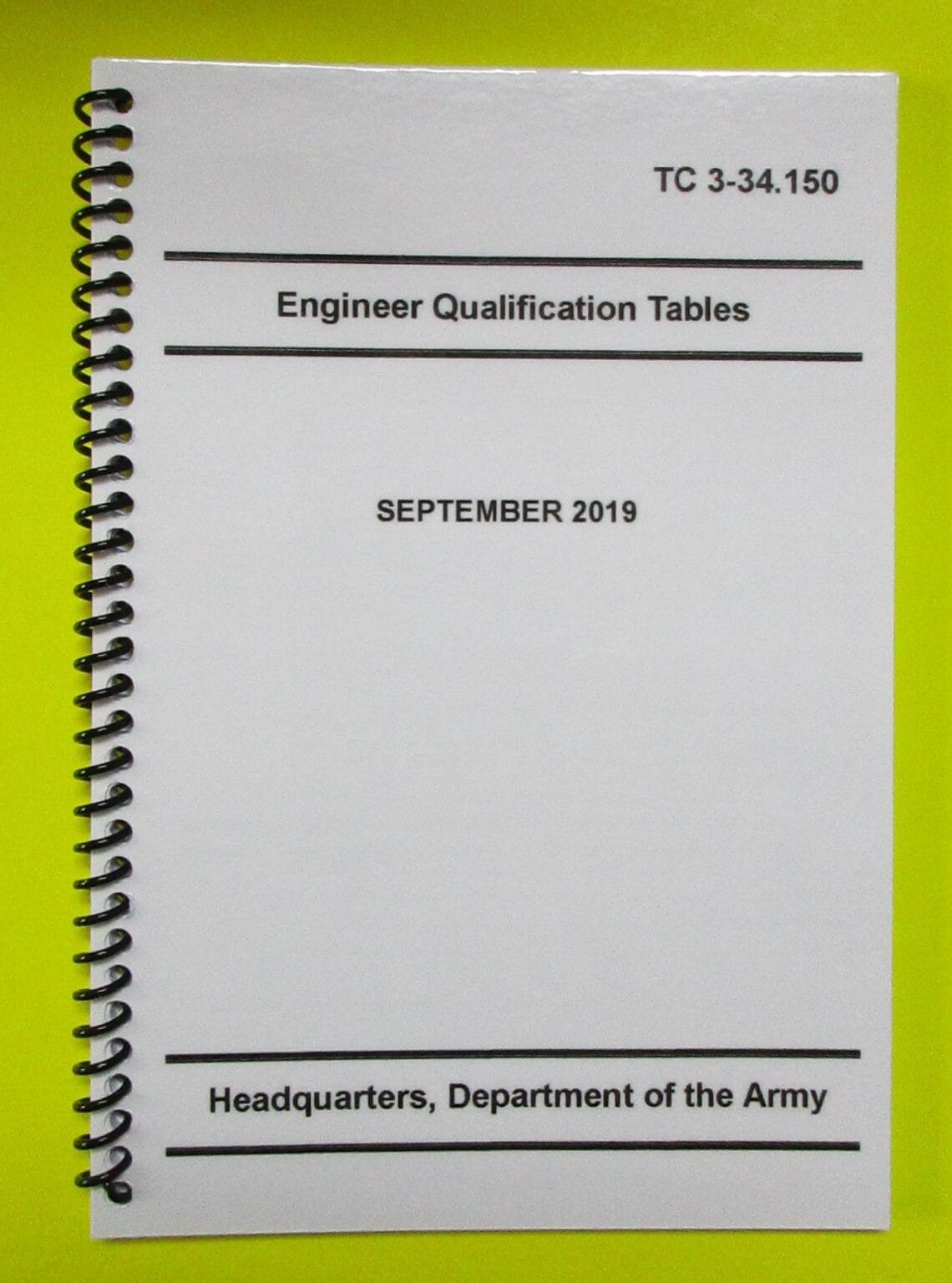 TC 3-34.150 Engineer Qualification Tables – 2019 – BIG size – My Army ...
