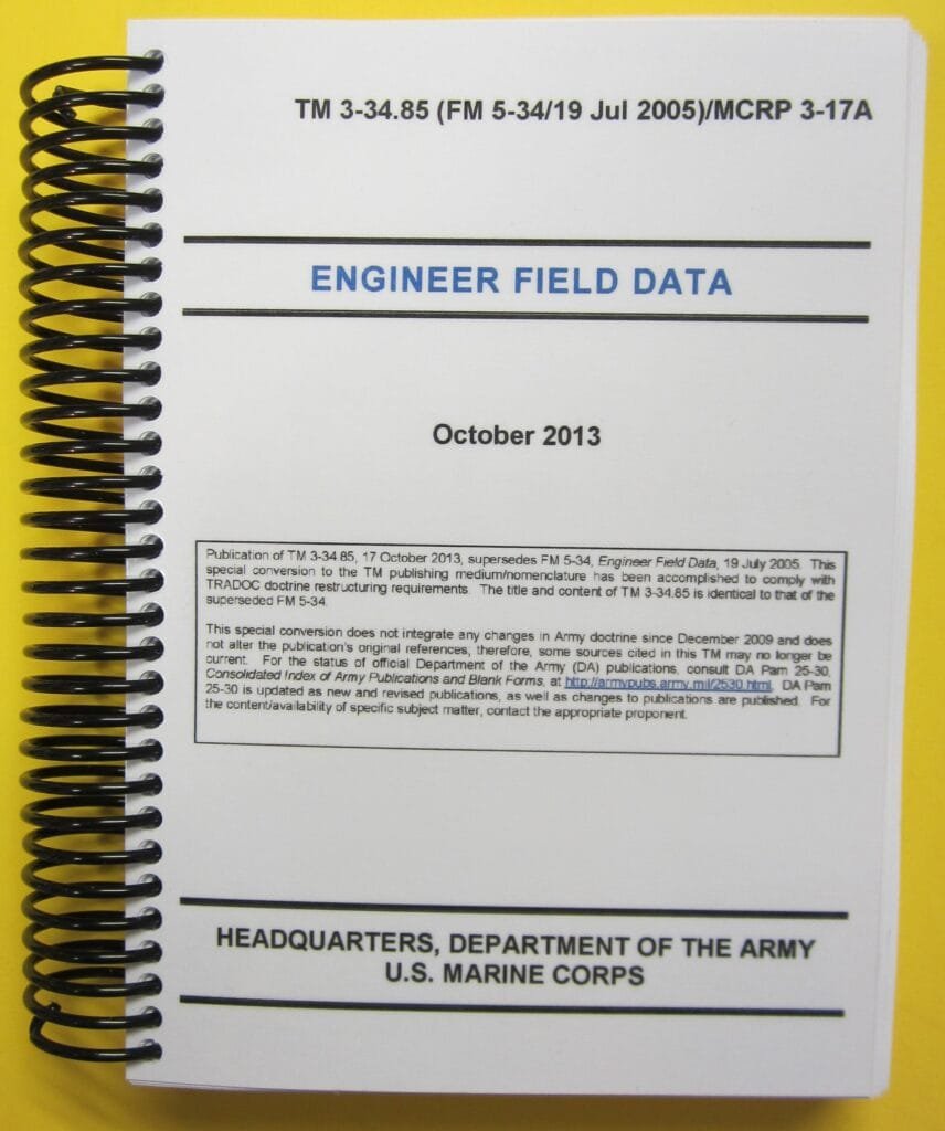 TM 3-34.85, Engineer Field Data – Mini size – My Army Publications