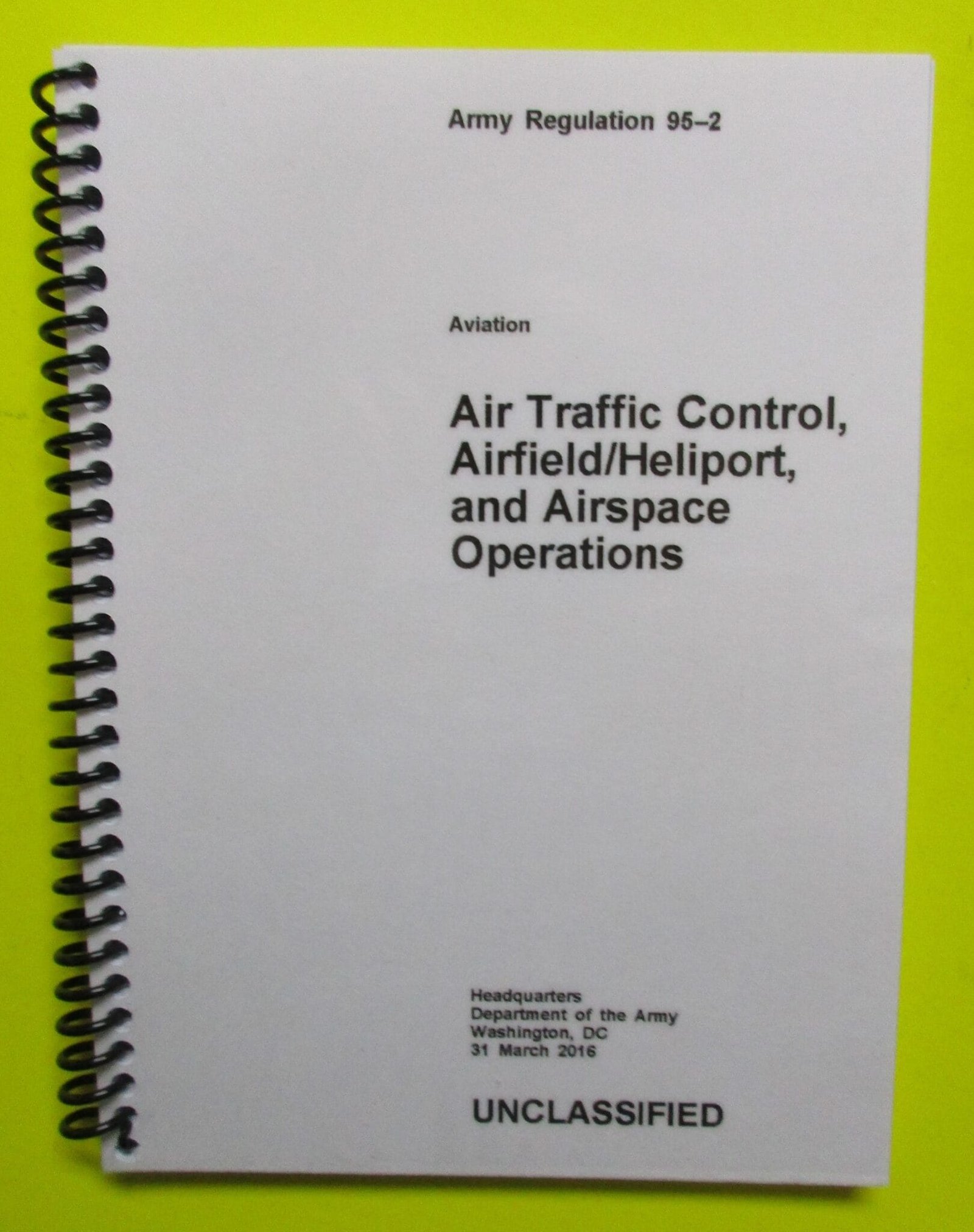 AR 95-2 ATC & Airspace Opns – 2016 – BIG size – My Army Publications