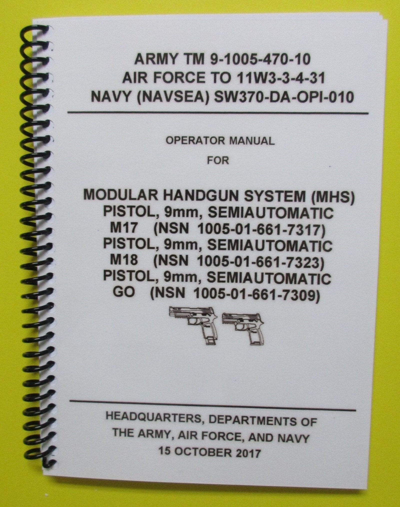 TM 9-1005-470-10 – 9mm Pistol Operator’s Manual – 2017 – Mini size – My ...