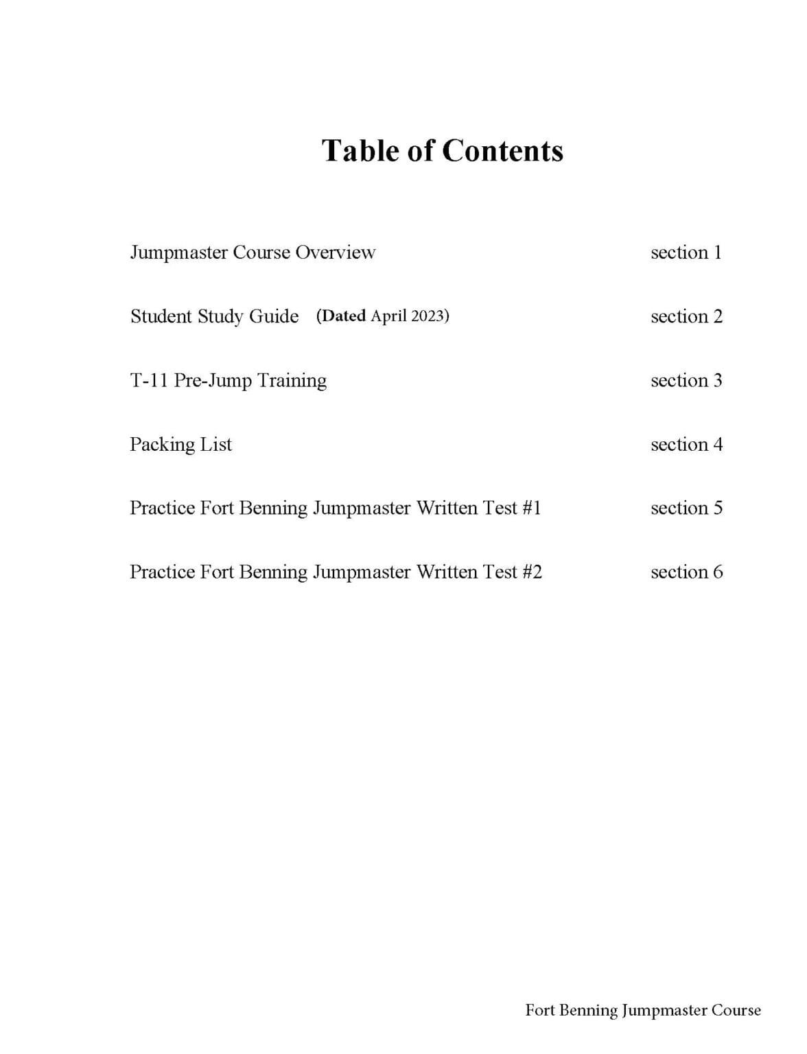 JUMPMASTER Training – Fort Bragg – 2025 – BIG size – My Army Publications